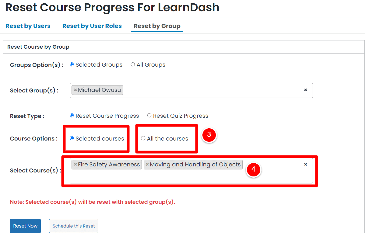Reset Course Progress - Caredemy